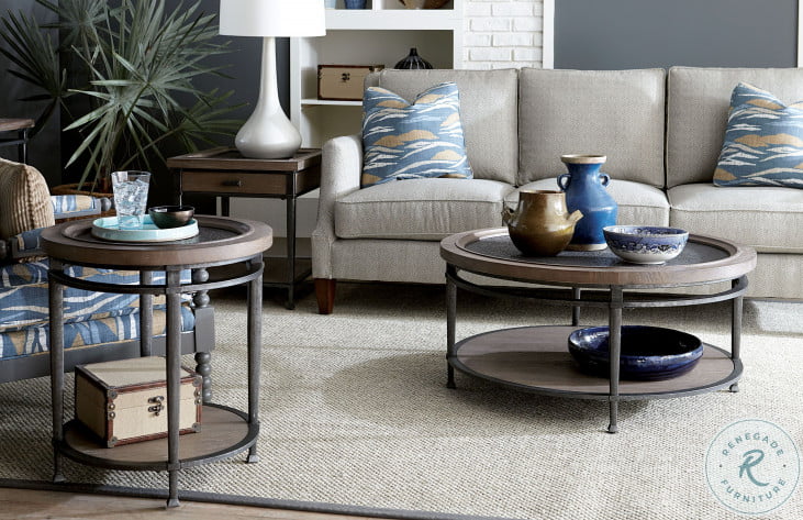 Austin Medium Brown Round Coffee Table | HomeGalleryStores.com | 955-911