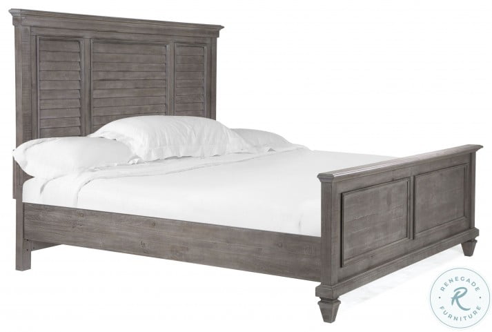 Lancaster Dovetail Grey King Shutter Panel Bed | HomeGalleryStores.com ...