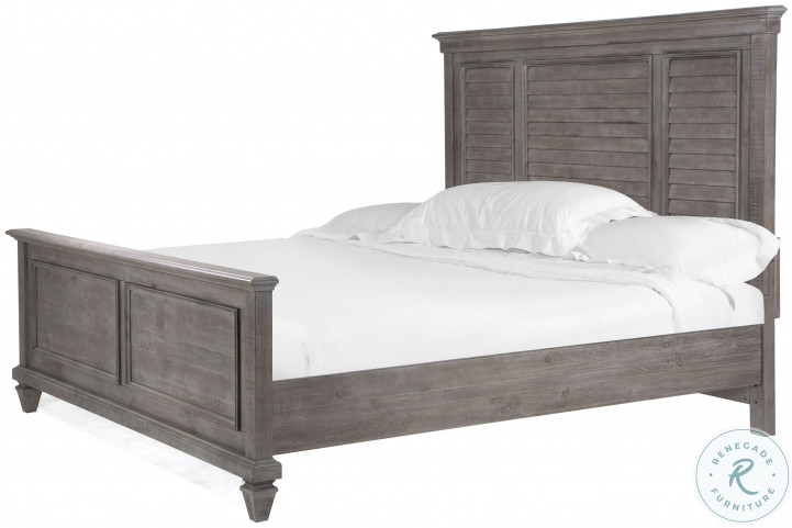 Lancaster Dovetail Grey King Shutter Panel Bed | HomeGalleryStores.com ...