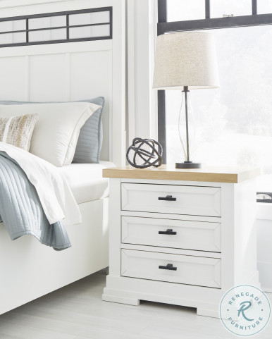 Ashbryn White And Natural Nightstand From Ashley Furniture | Coleman ...