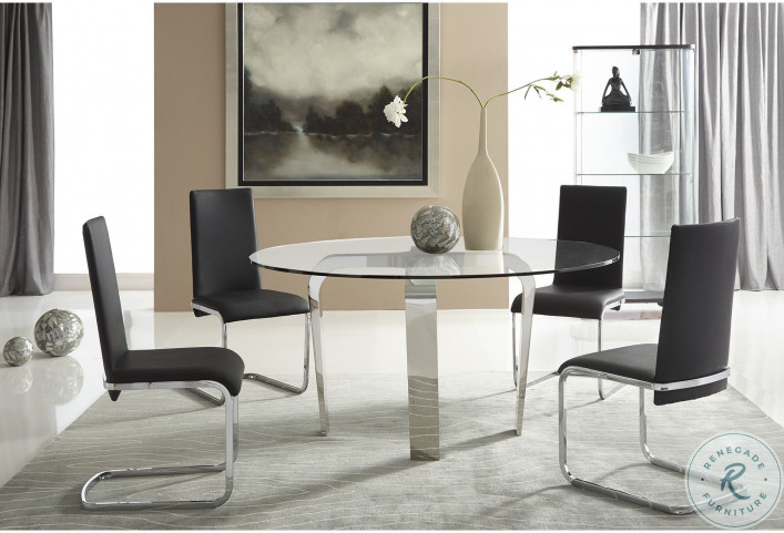 Cirrus Silver Round Dining Room Set | HomeGalleryStores.com | Cirrus-RD-DT