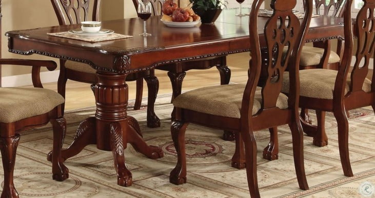George Town Rectangular Double Pedestal Extendable Dining Table ...