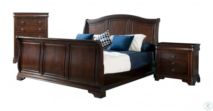 Conley Cherry Queen Sleigh Bed | HomeGalleryStores.com | CM750QSB