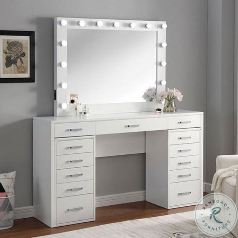 Aphrodite White Vanity Set From Furniture of America | Home Gallery Stores