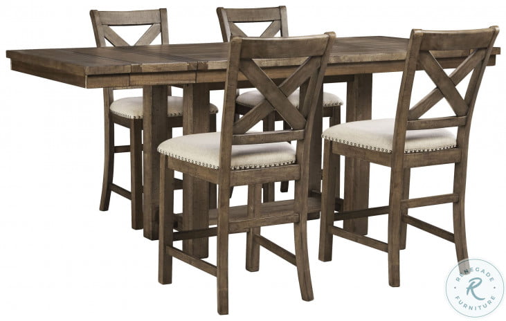 Moriville Grayish Brown Extendable Counter Height Dining Table ...