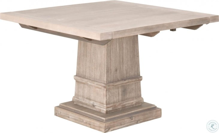 Hudson Traditions Natural Gray 44" Square Extendable Dining Table ...