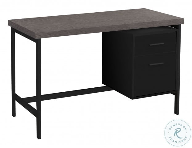 7437 Black And Grey 48" Computer Desk | HomeGalleryStores.com | 7437