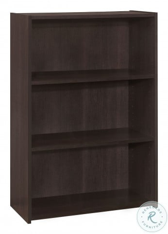 7476 Espresso 3 Shelves 36" Bookcase | HomeGalleryStores.com | 7476
