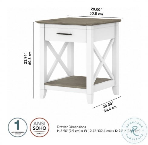 Key West Pure White and Shiplap Gray End Table | HomeGalleryStores.com ...