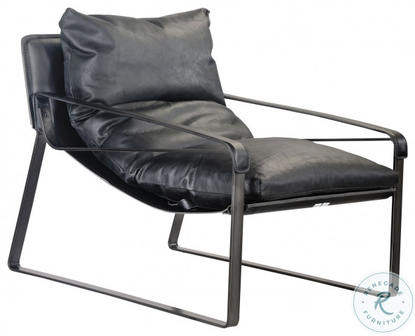 Connor Black Leather Club Chair | HomeGalleryStores.com | PK-1044-02