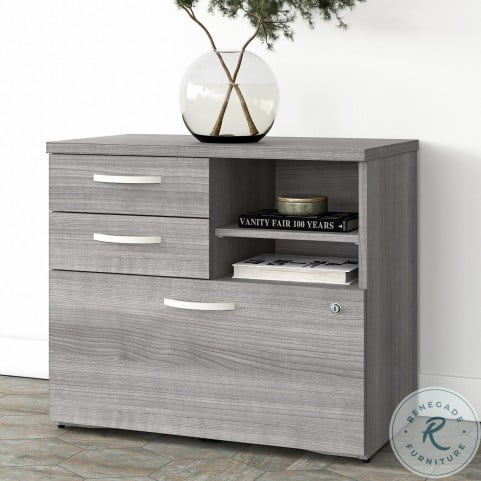 Studio A Platinum Gray Office Storage Cabinet with Drawers and Shelves ...