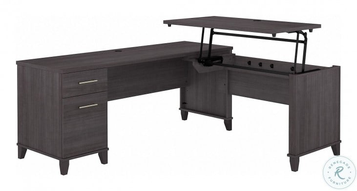 Somerset Storm Gray 72" 3 Position Sit To Stand L Shaped Desk ...