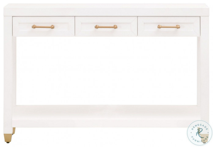 Stella Matte White Narrow Console Table From Essentials for Living ...