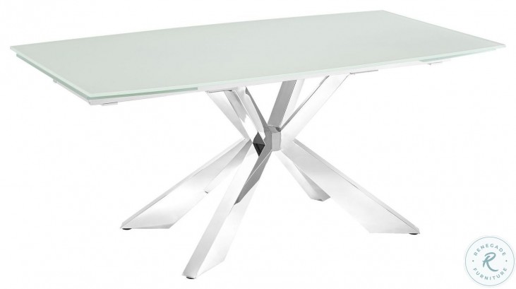 Icon White And High Polished Stainless Steel Extendable Dining Table ...