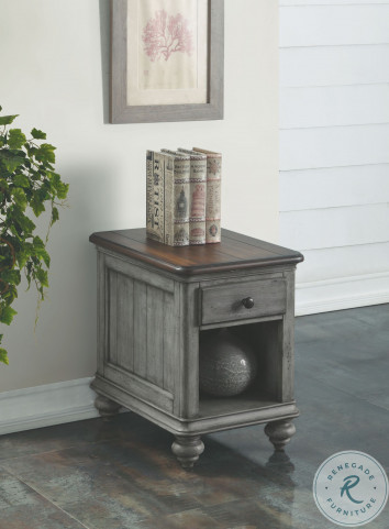 Plymouth Distressed Graywash Chairside Table From FlexSteel | Home ...