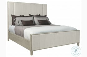 Linea Cerused Greige Upholstered Panel Bedroom Set | HomeGalleryStores ...