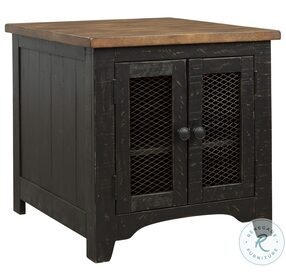 Valebeck Black and Brown Square Lift Top Cocktail Table ...
