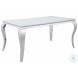 Carone White And Chrome 61" Dining Table | HomeGalleryStores.com | 115091