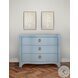 Cora Light Blue Textured Linen 3 Drawer Curved Front Chest From Worlds ...