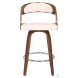 Shelly Walnut Wood And Cream Faux Leather 26" Counter Height Swivel ...