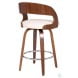 Shelly Walnut Wood And Cream Faux Leather 26" Counter Height Swivel ...