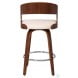 Shelly Walnut Wood And Cream Faux Leather 26" Counter Height Swivel ...