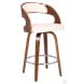 Shelly Walnut Wood And Cream Faux Leather 26" Counter Height Swivel ...