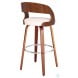 Shelly Walnut Wood And Cream Faux Leather 30" Bar Height Swivel ...
