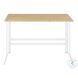 Roman White Metal And Natural Wood Office Desk | HomeGalleryStores.com ...