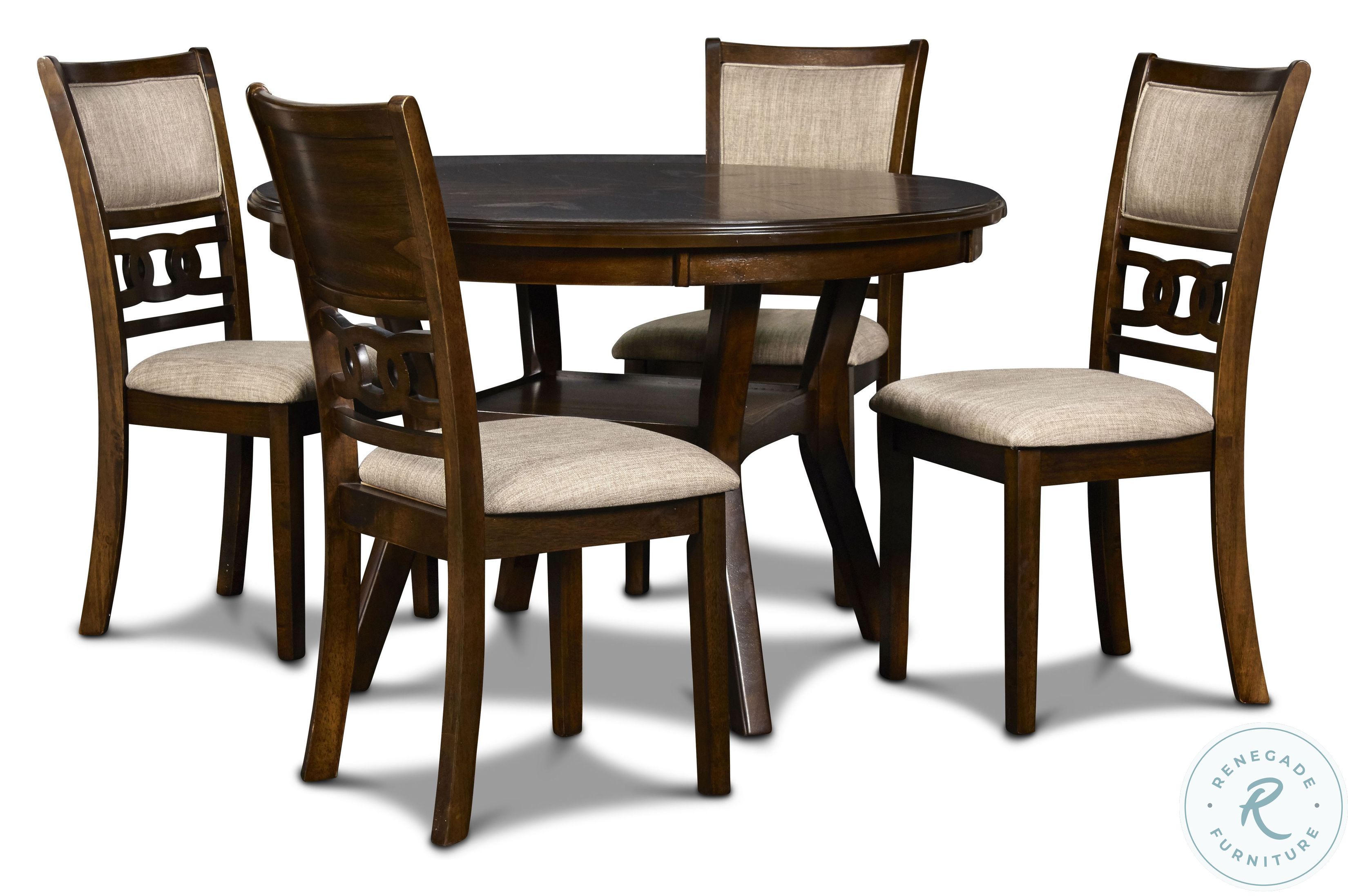 Gia Cherry 5 Piece Round Dining Room Set | HomeGalleryStores.com ...