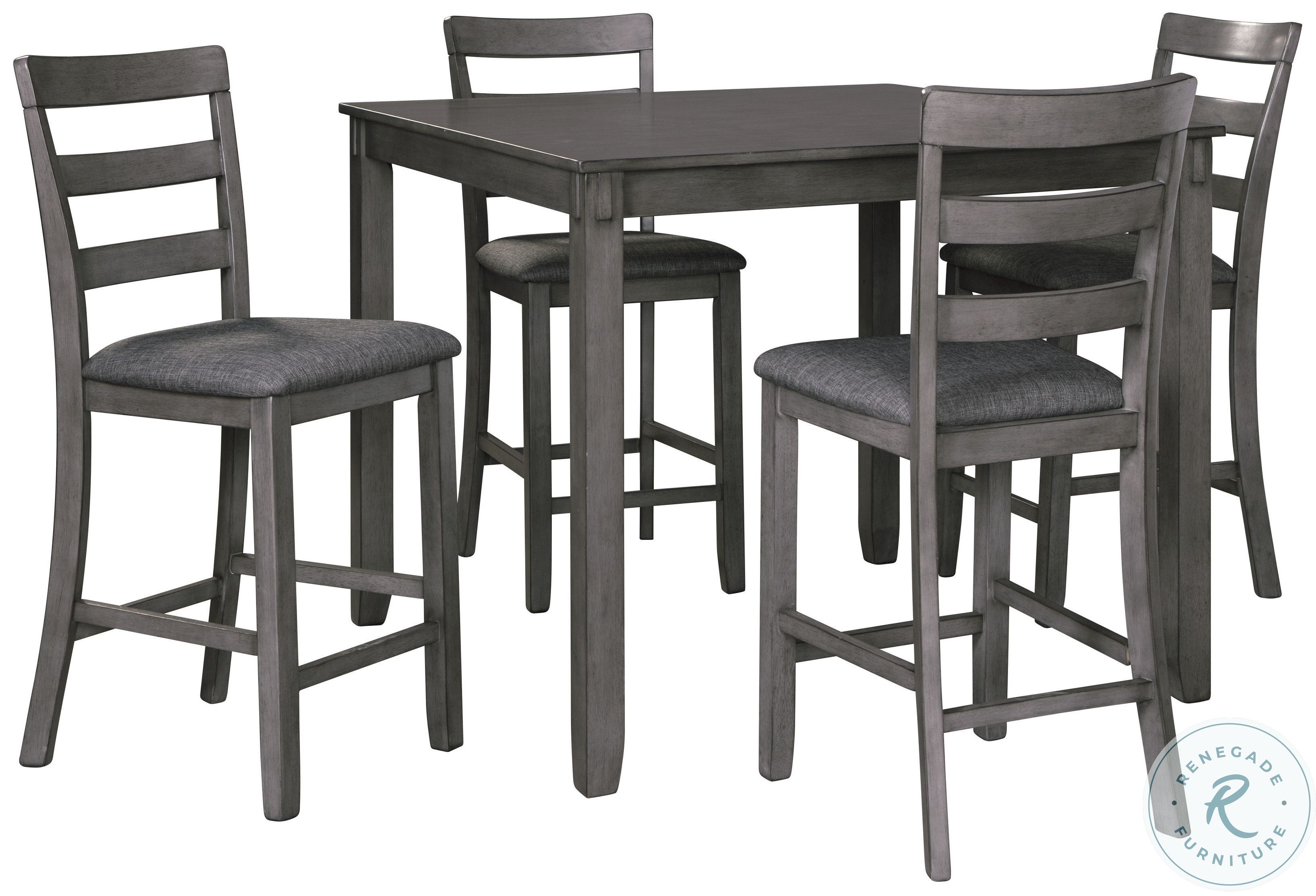 Bridson Gray 5 Piece Counter Height Dining Room Set | HomeGalleryStores ...