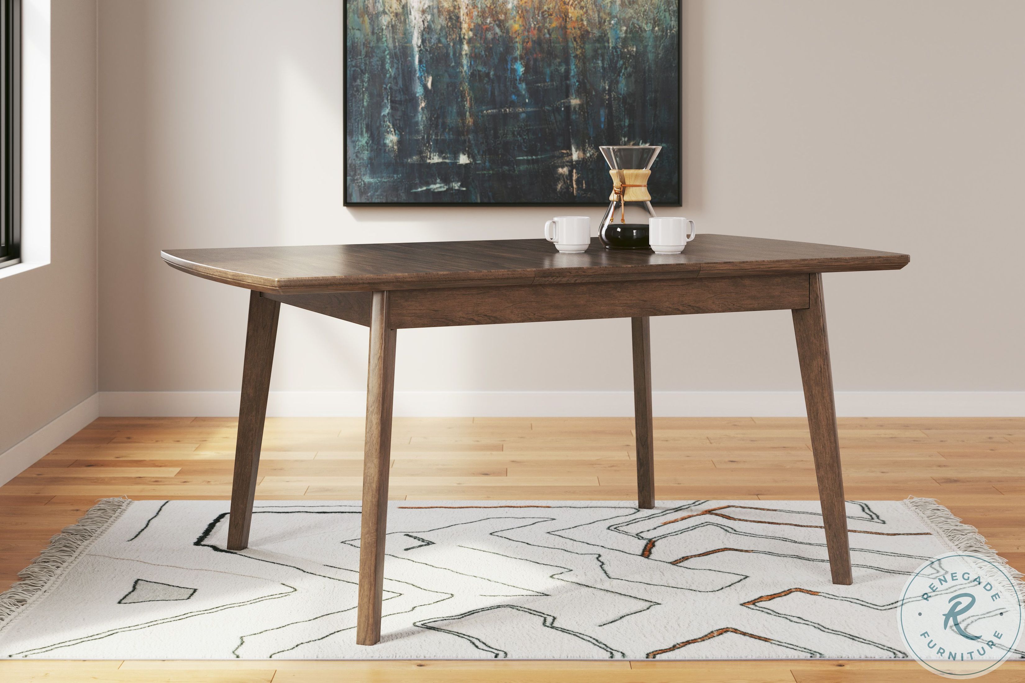 Lyncott Medium Brown Extendable Rectangular Dining Table From Ashley ...