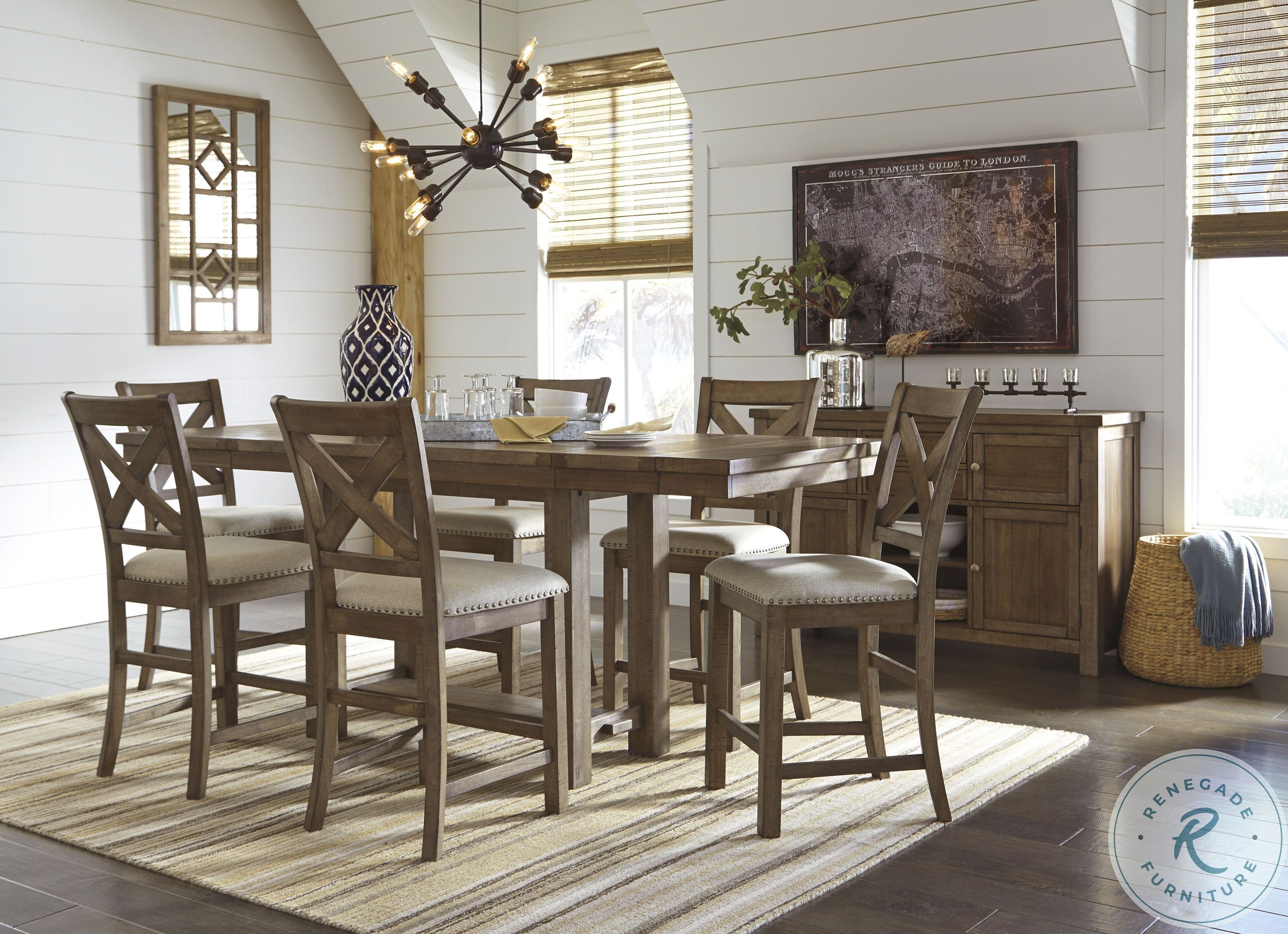 Moriville Grayish Brown Extendable Counter Height Dining Table ...