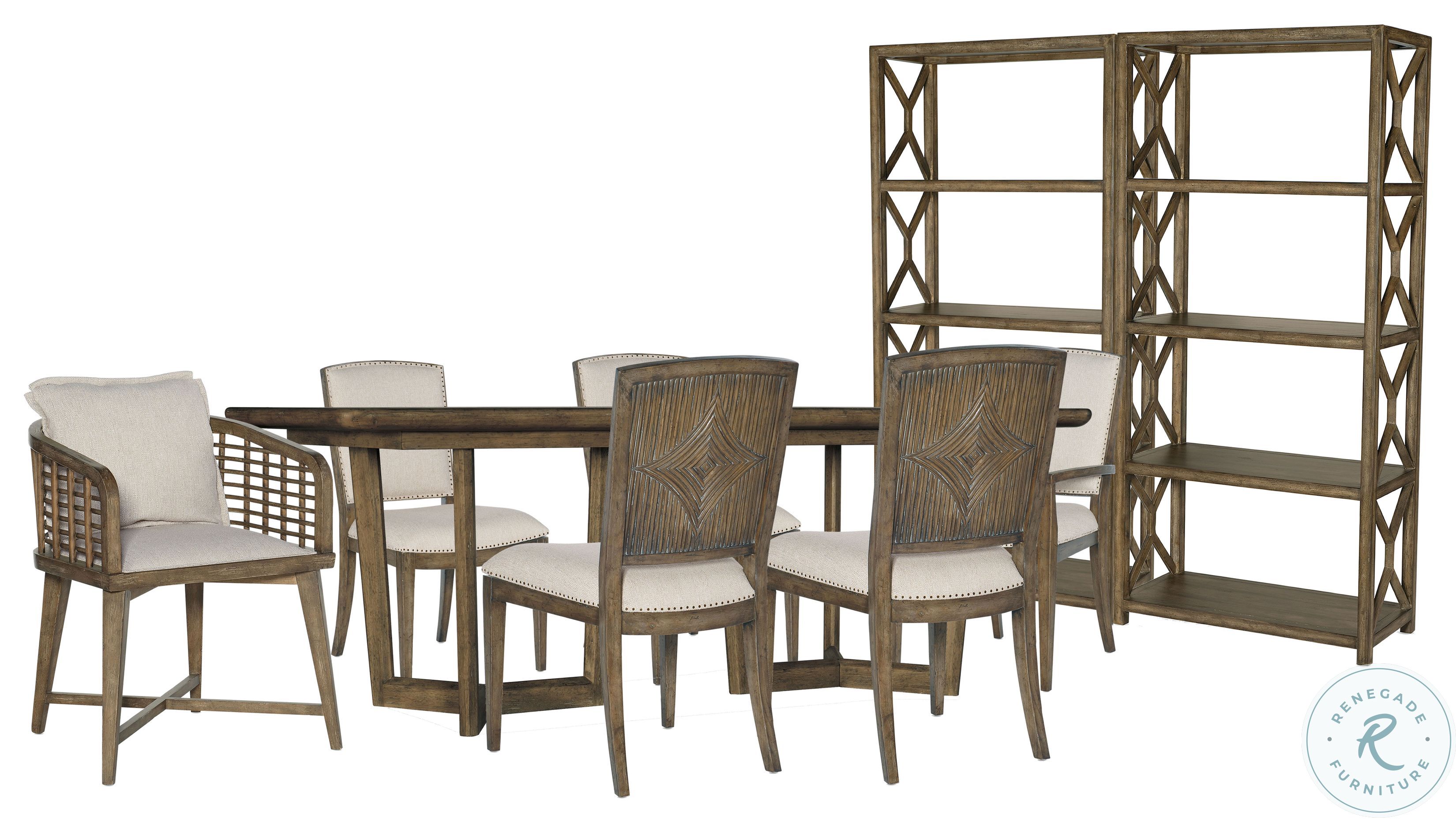 Sundance Rich Dynamic Brown Extendable Rectangle Pedestal Dining Table ...