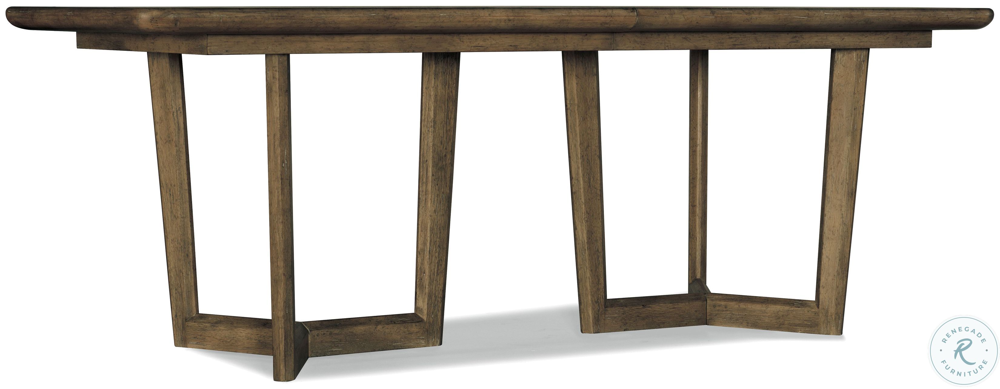 Sundance Rich Dynamic Brown Extendable Rectangle Pedestal Dining Table ...