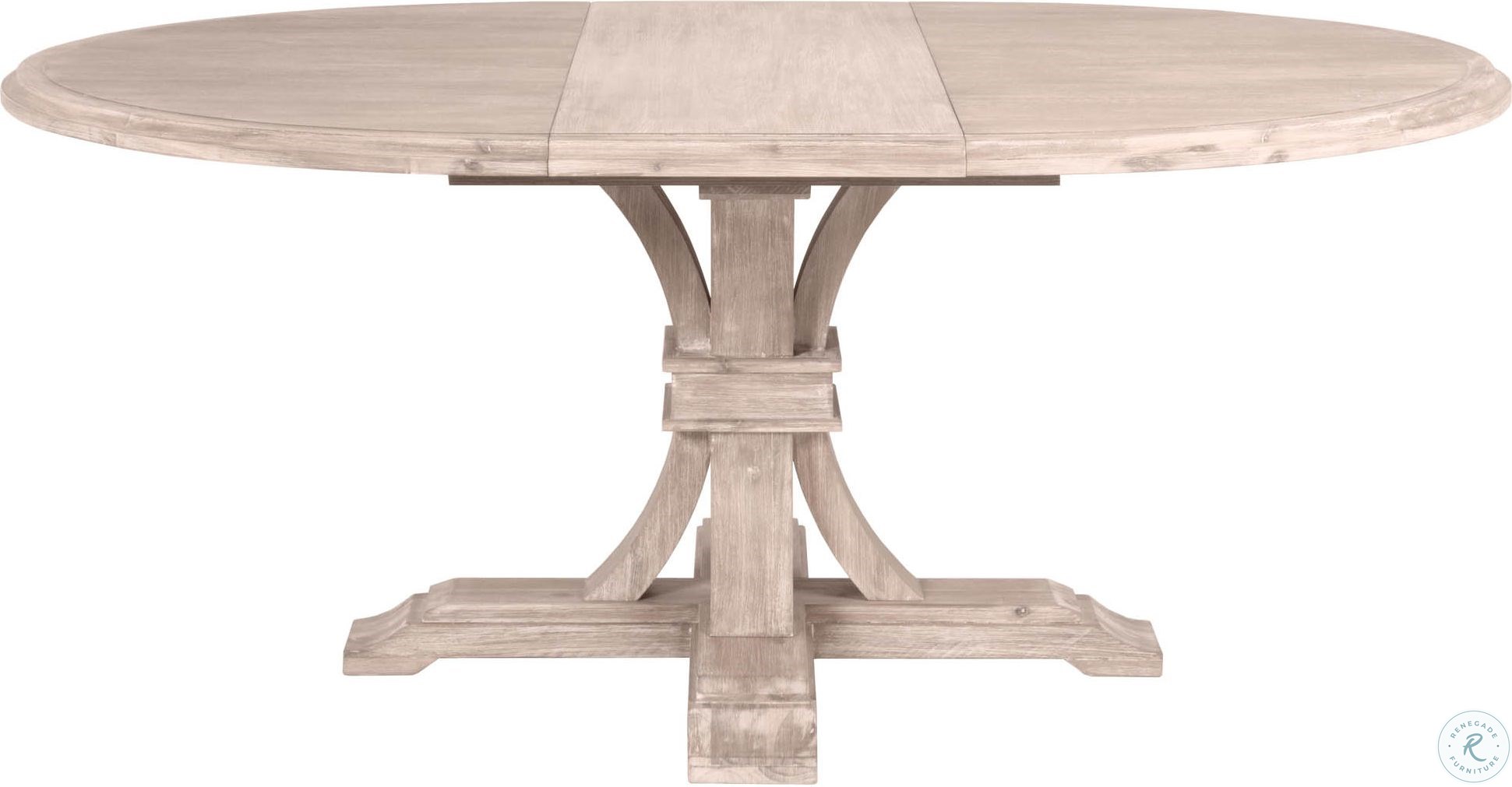 Devon Traditions Natural Gray 54" Round Extendable Dining Table ...
