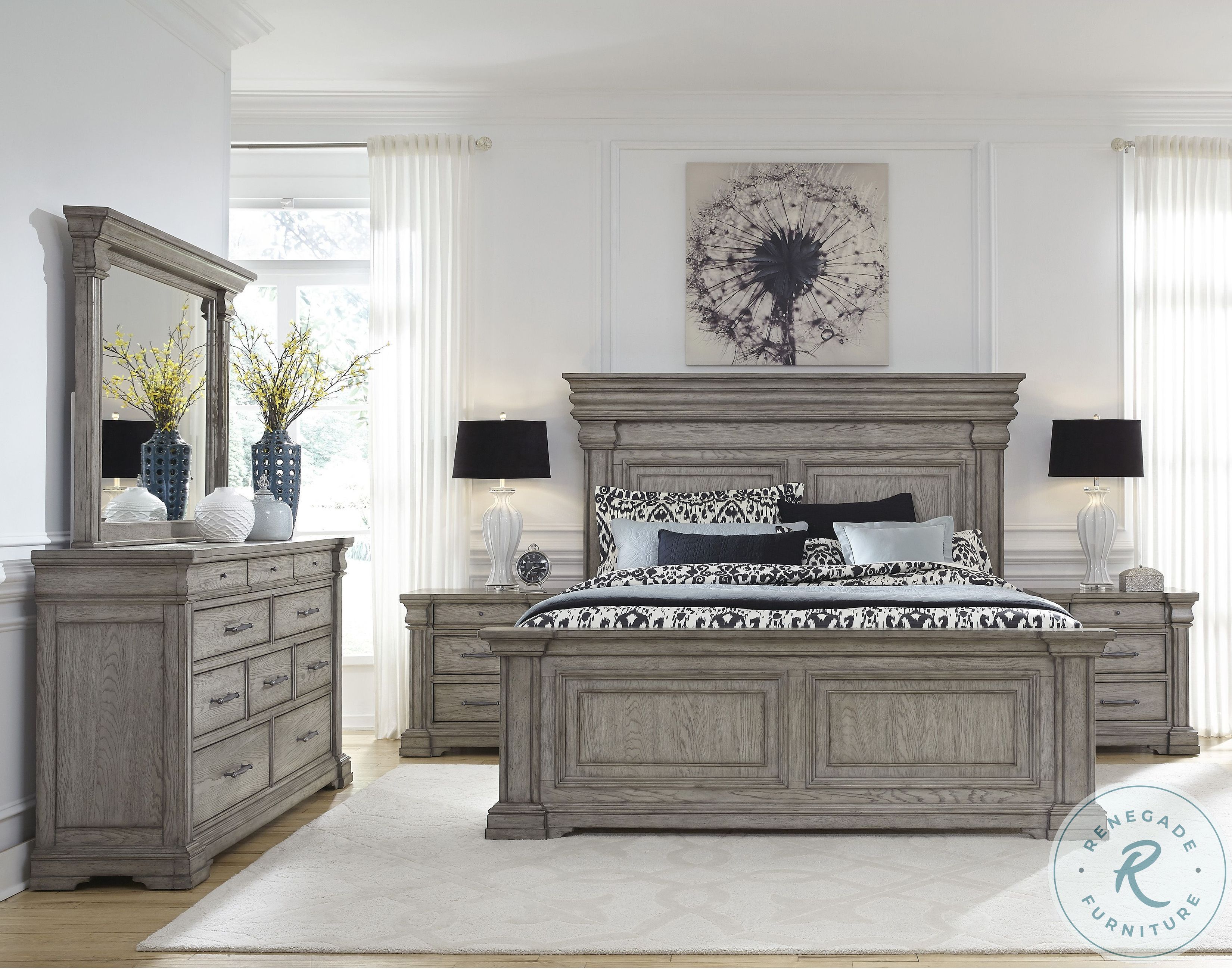 Madison Ridge Soft Grey Panel Bedroom Set | HomeGalleryStores.com ...