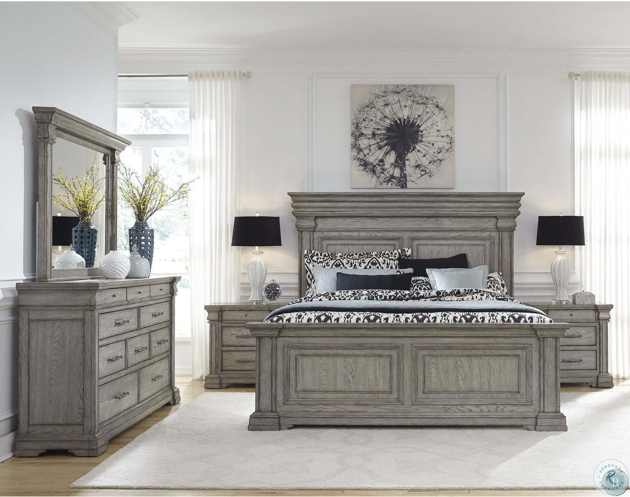 Madison Ridge Soft Grey Panel Bedroom Set | HomeGalleryStores.com ...