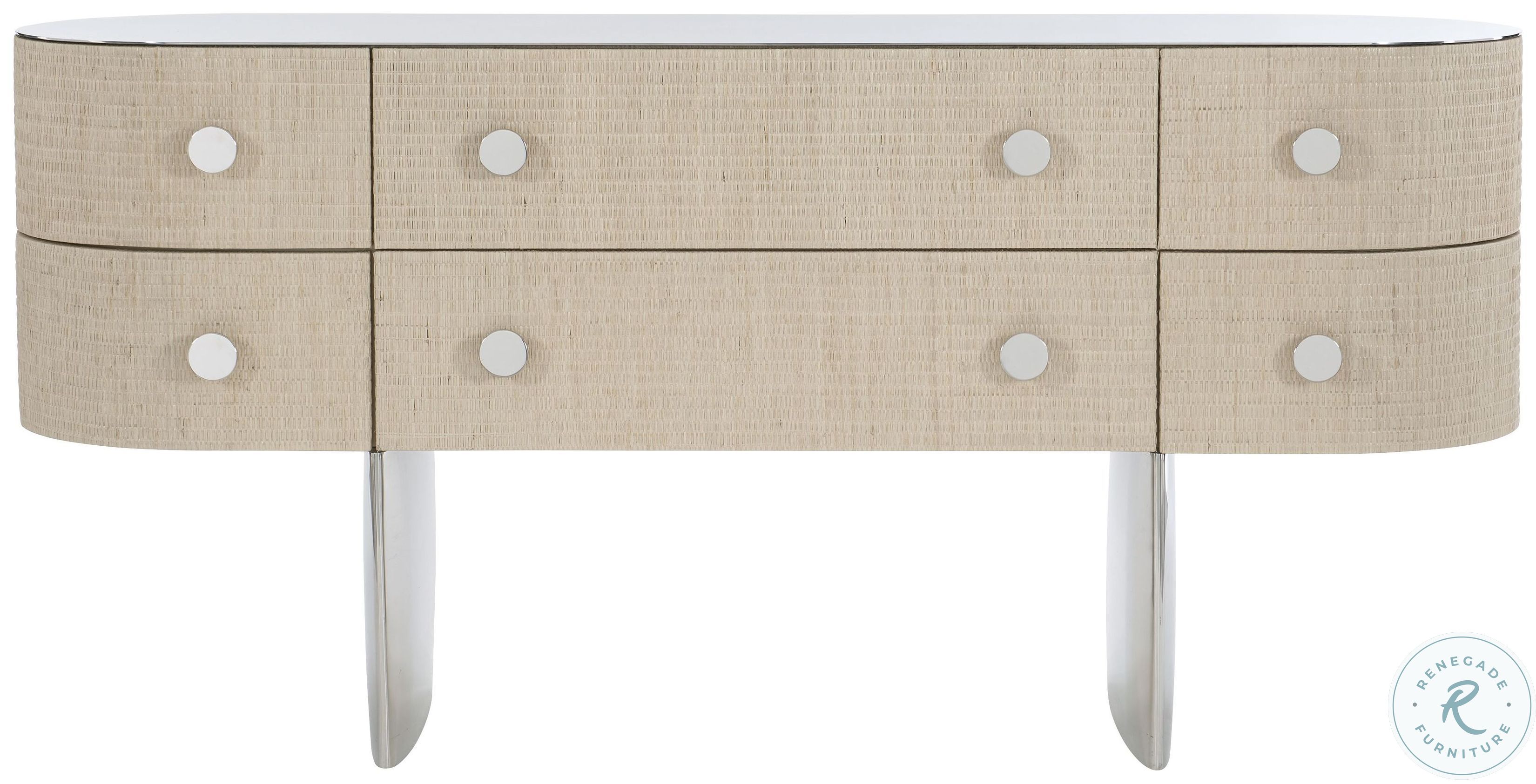 Almeda Plated Bleached Raffia And Polished Stainless Steel Dresser ...