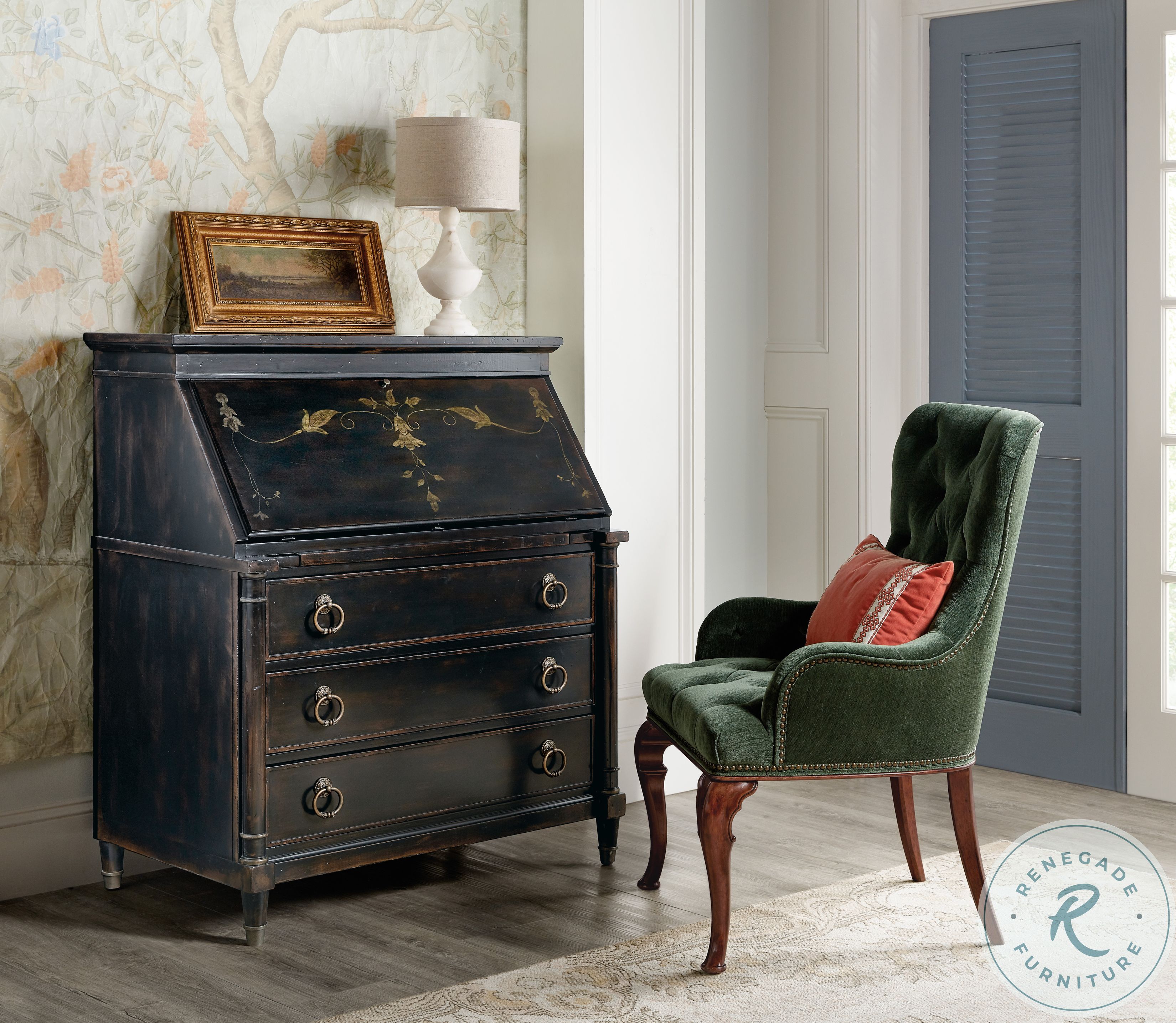 Charleston Black Secretary Desk From Hooker | Coleman Furniture
