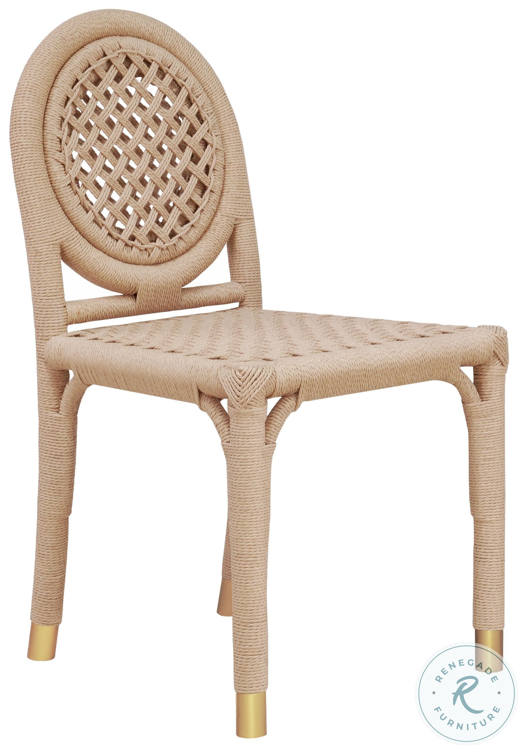 Gentry Rattan Wrapped Round Back Dining Chair From Worlds Away ...