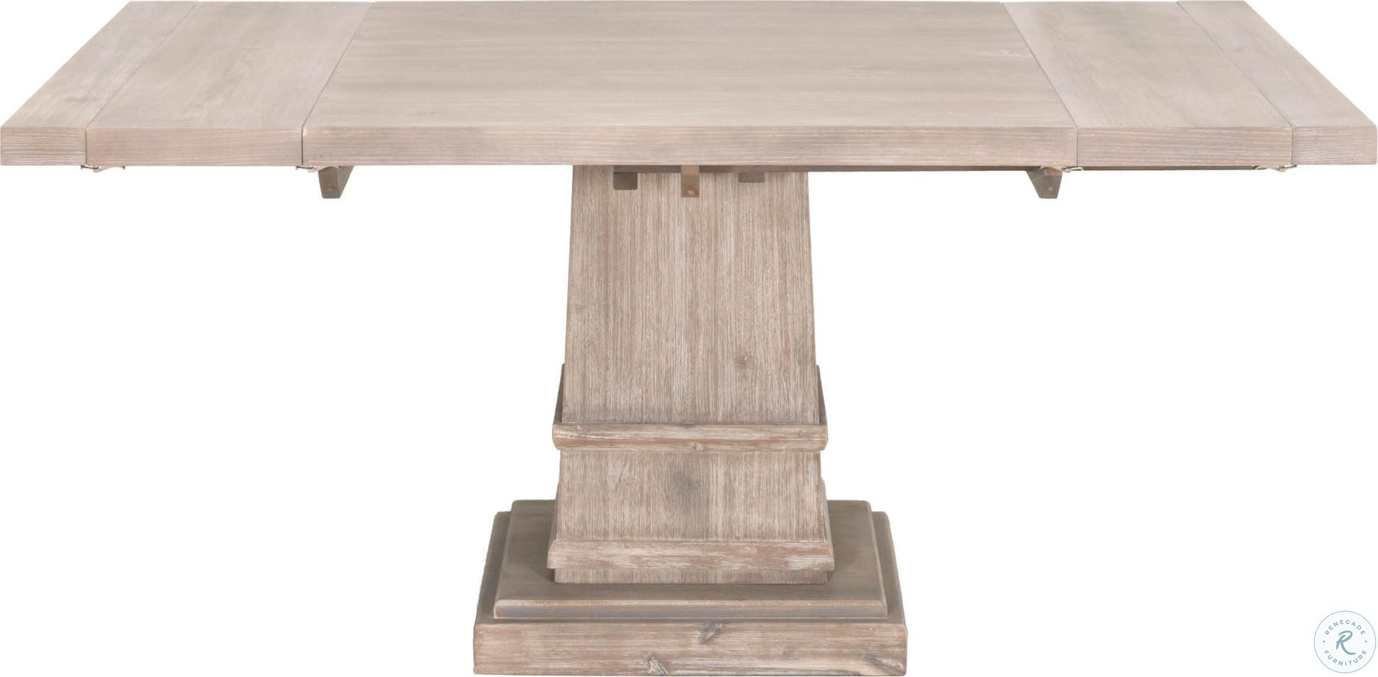 Hudson Traditions Natural Gray 44" Square Extendable Dining Table ...