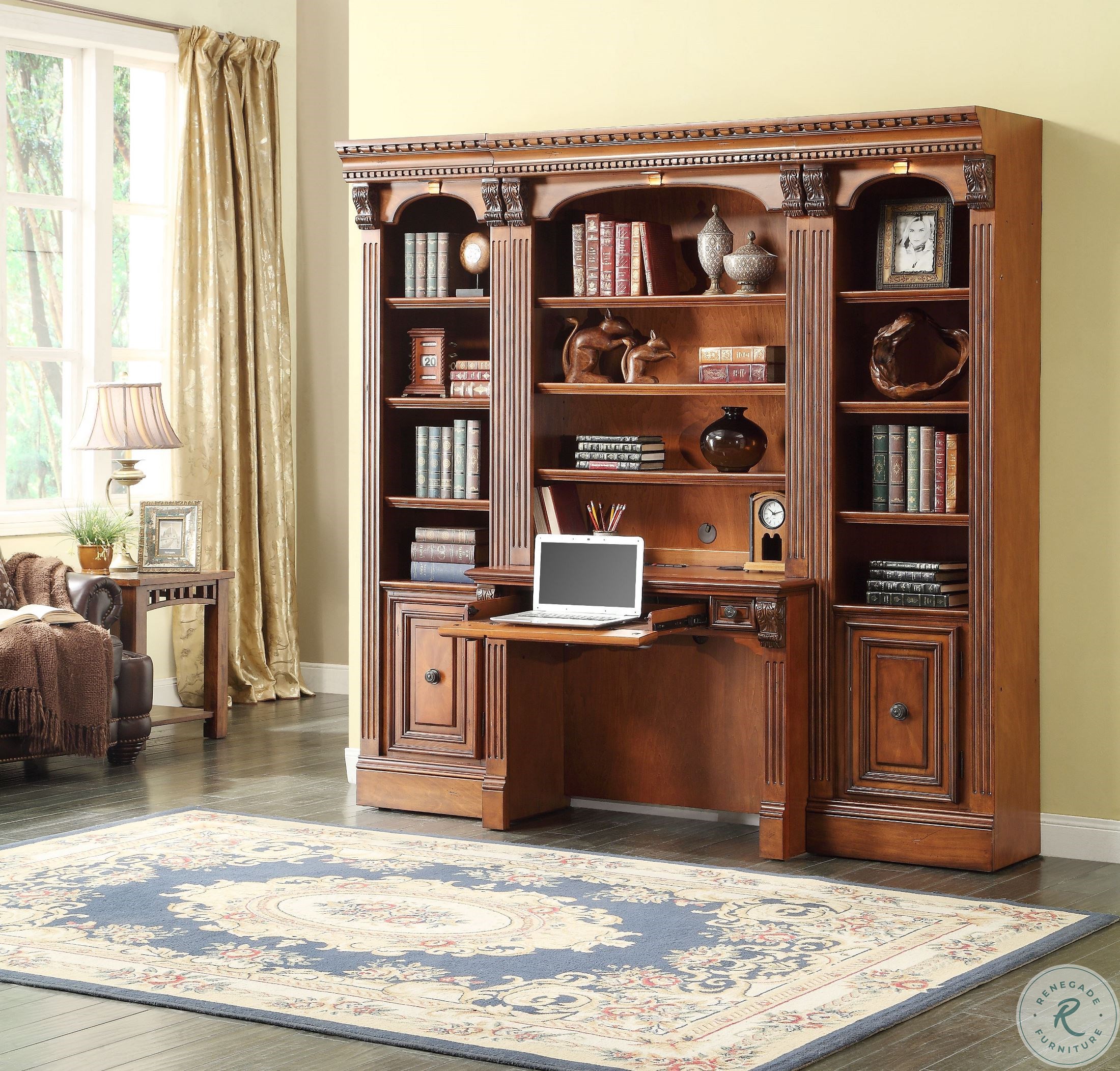 Huntington Antique Vintage Pecan 21" Open Top Bookcase ...