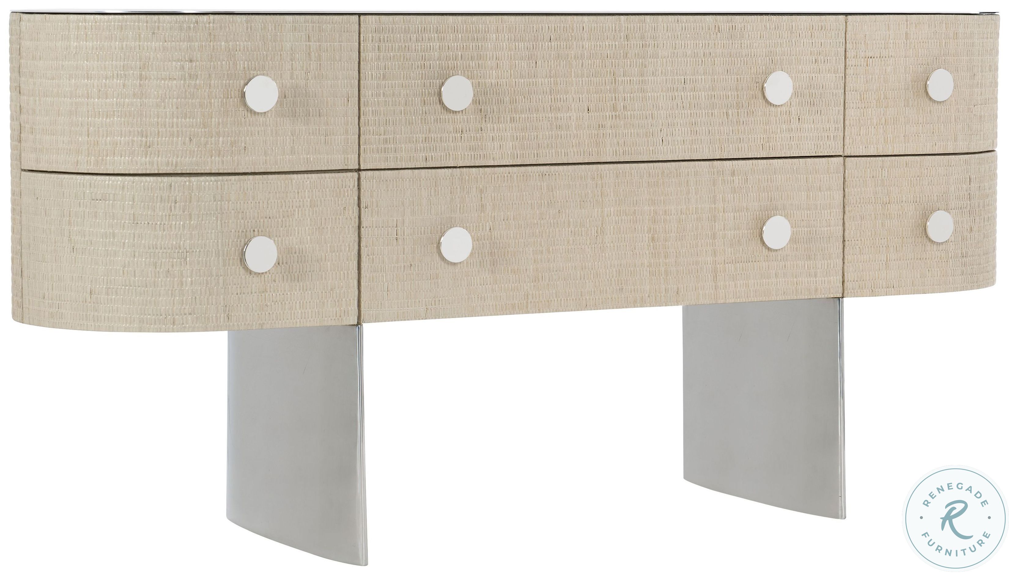 Almeda Plated Bleached Raffia And Polished Stainless Steel Dresser ...