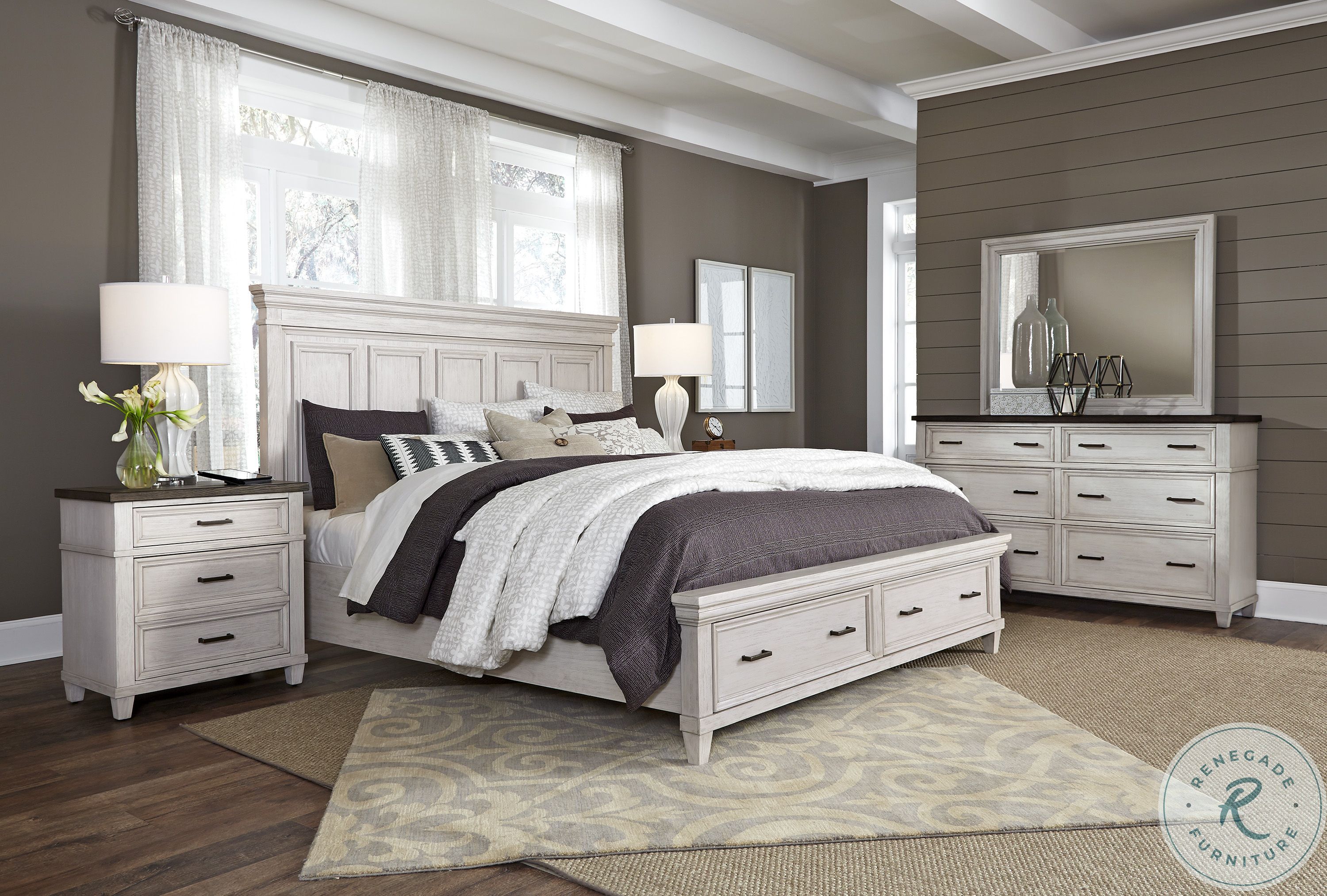 Caraway Aged Ivory Estate Storage Panel Bedroom Set from Aspen Home ...