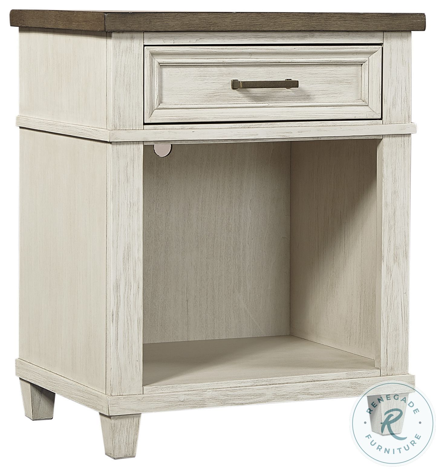 Caraway Aged Ivory 1 Drawer Nightstand From Aspen Home | Coleman Furniture
