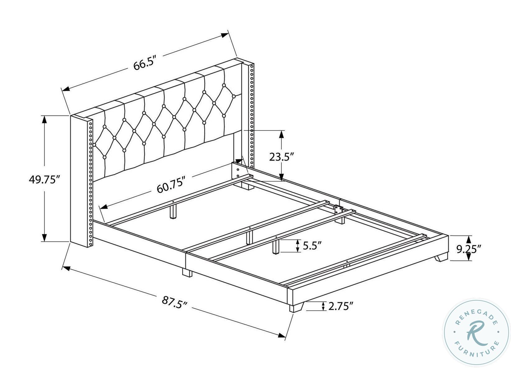 5986Q Dark Grey Velvet Queen Upholstered Panel Bed | HomeGalleryStores ...