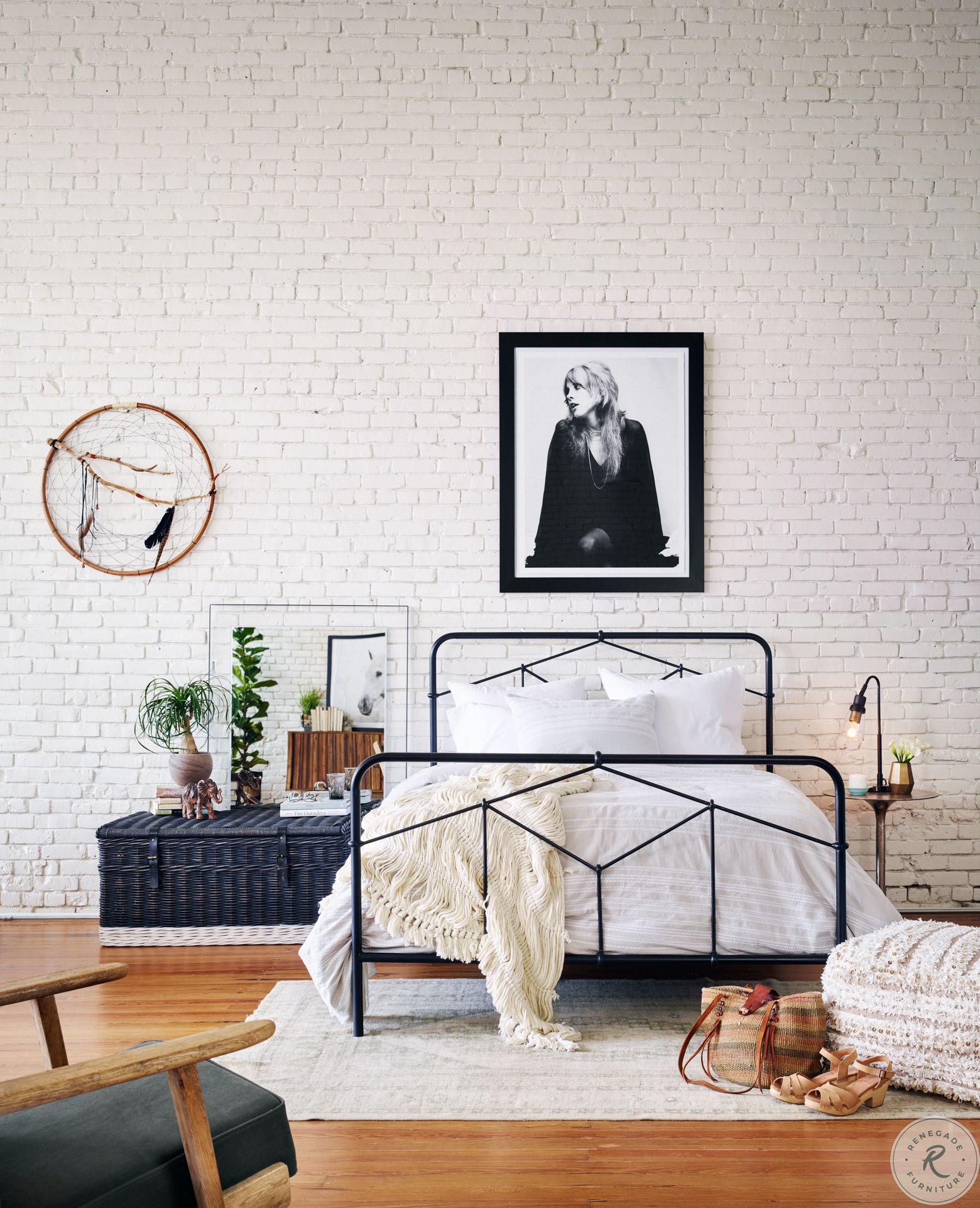 Primitive Sandblasted Vintage Black Casey Iron Queen Metal Bed ...