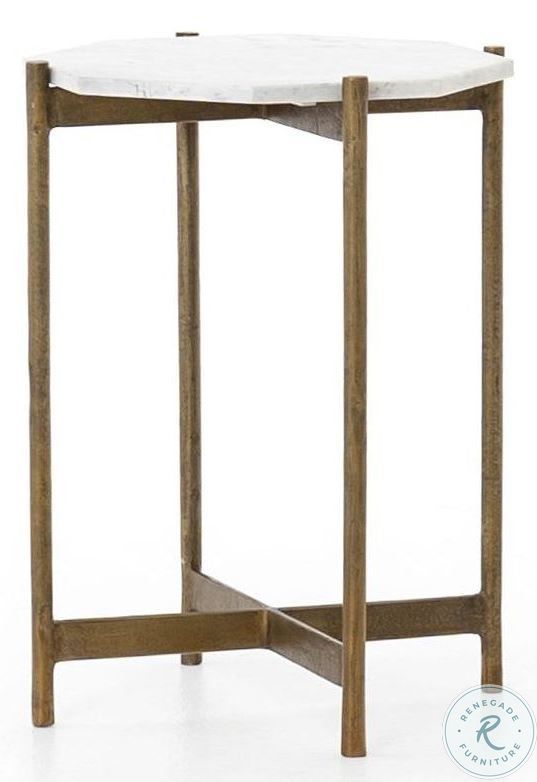 Marlow Raw Brass Adair Side Table | HomeGalleryStores.com | IMAR-68A