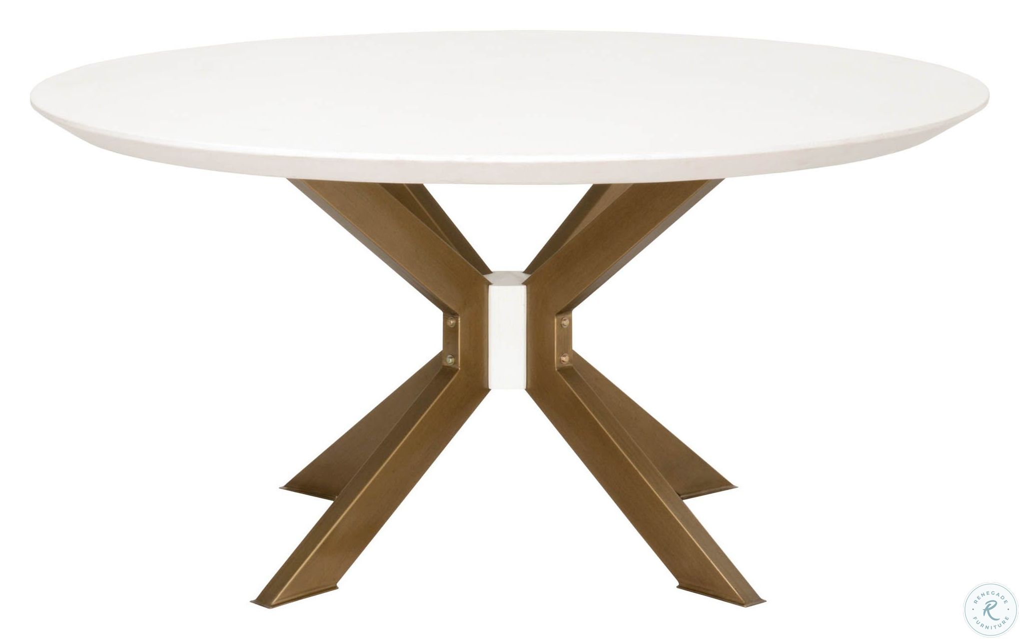 District Brass And Ivory Industry Round Dining Table ...